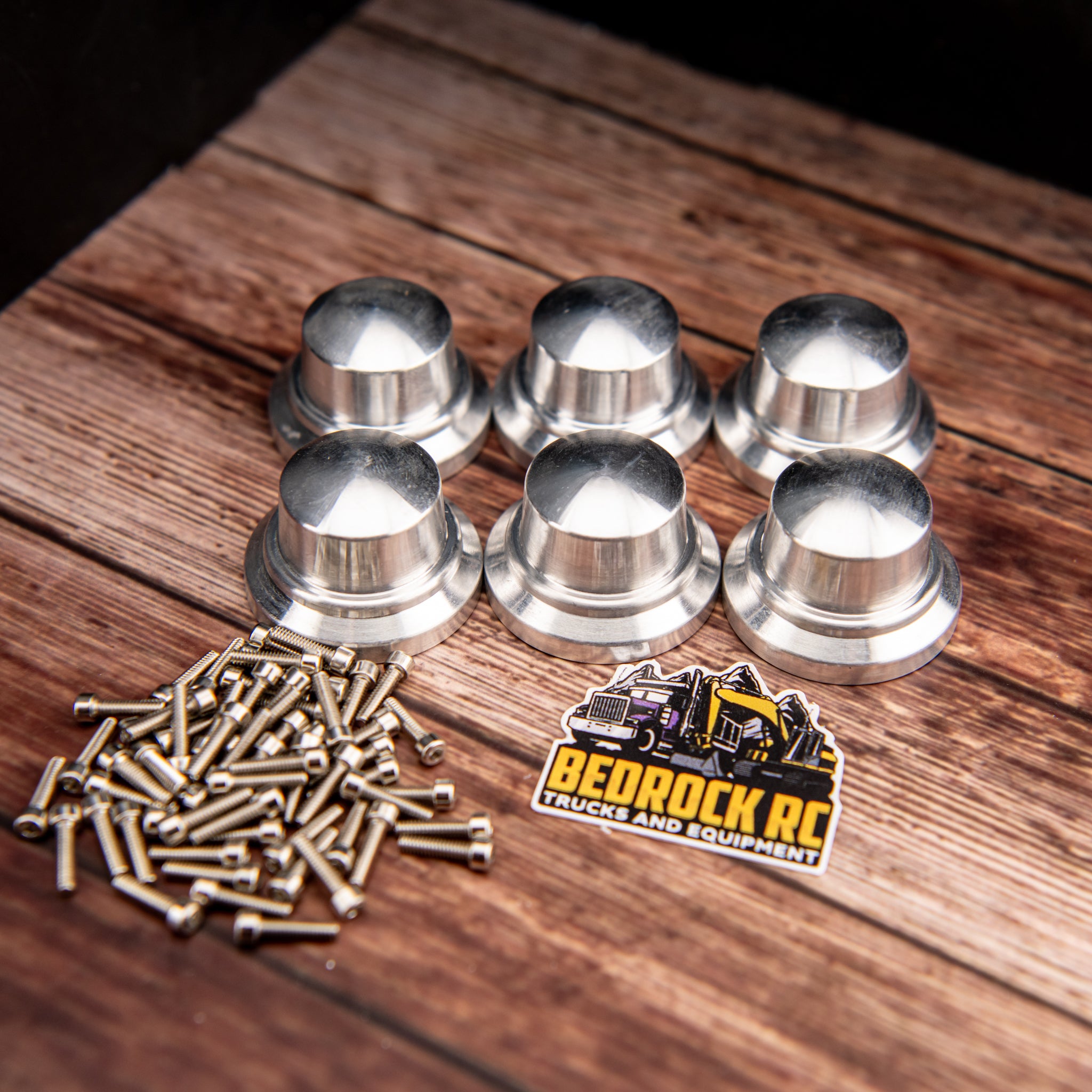 Hydraulic Hobbies 1.7 Rim Hub Covers Set of 6 – Bedrock RC